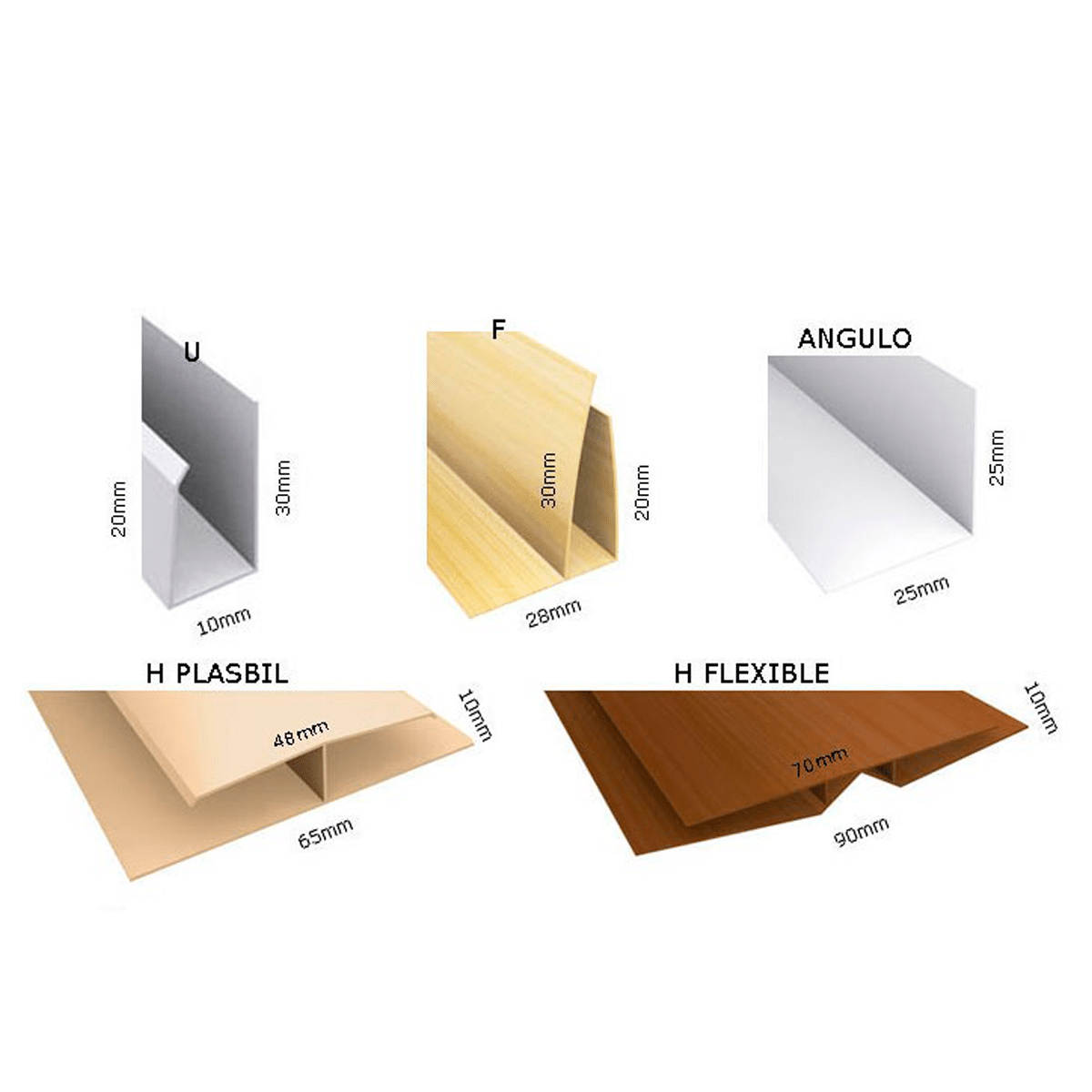 PGU - Uruguay - Perfiles de PVC - Modelo H Flexible - Tienda Online